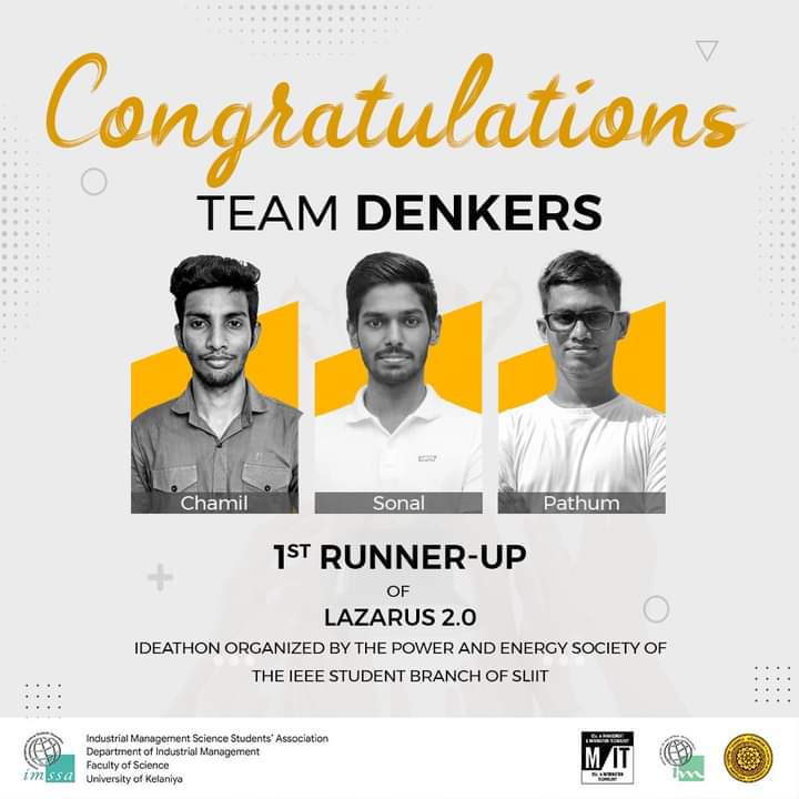 Department of Industrial Management - ANNOUNCING THE 1ST RUNNER-UP OF ...